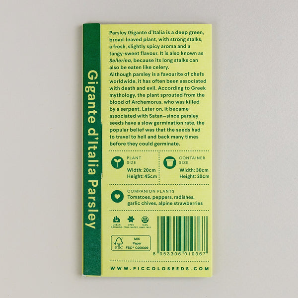 Parsley Gigante d’Italia – Piccolo Seeds